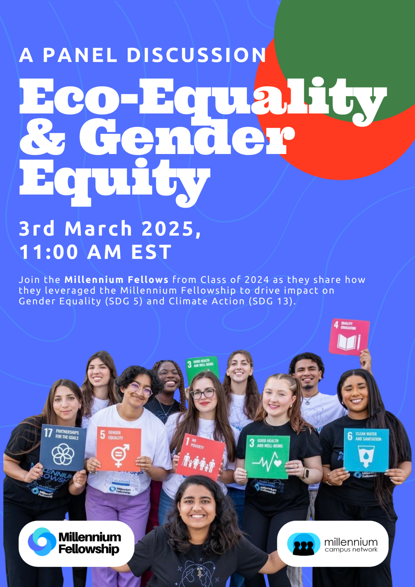Eco-Equality and Gender Equity: A panel of Millennium Fellows taking ...